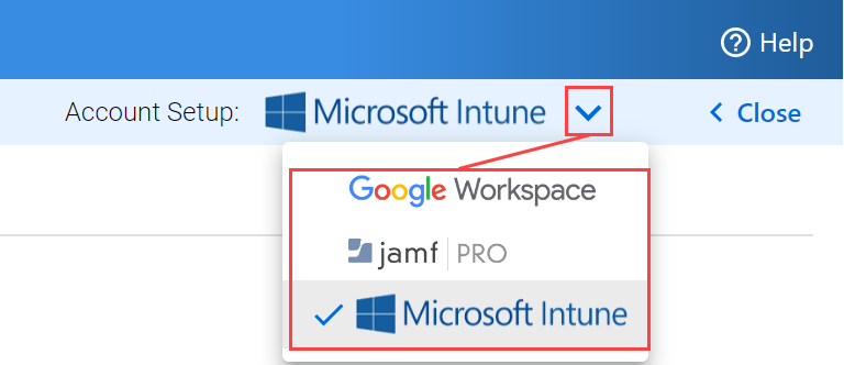 Test configuration: Microsoft Intune