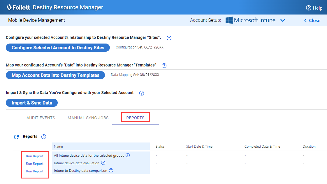 Run data evaluation reports: Microsoft Intune